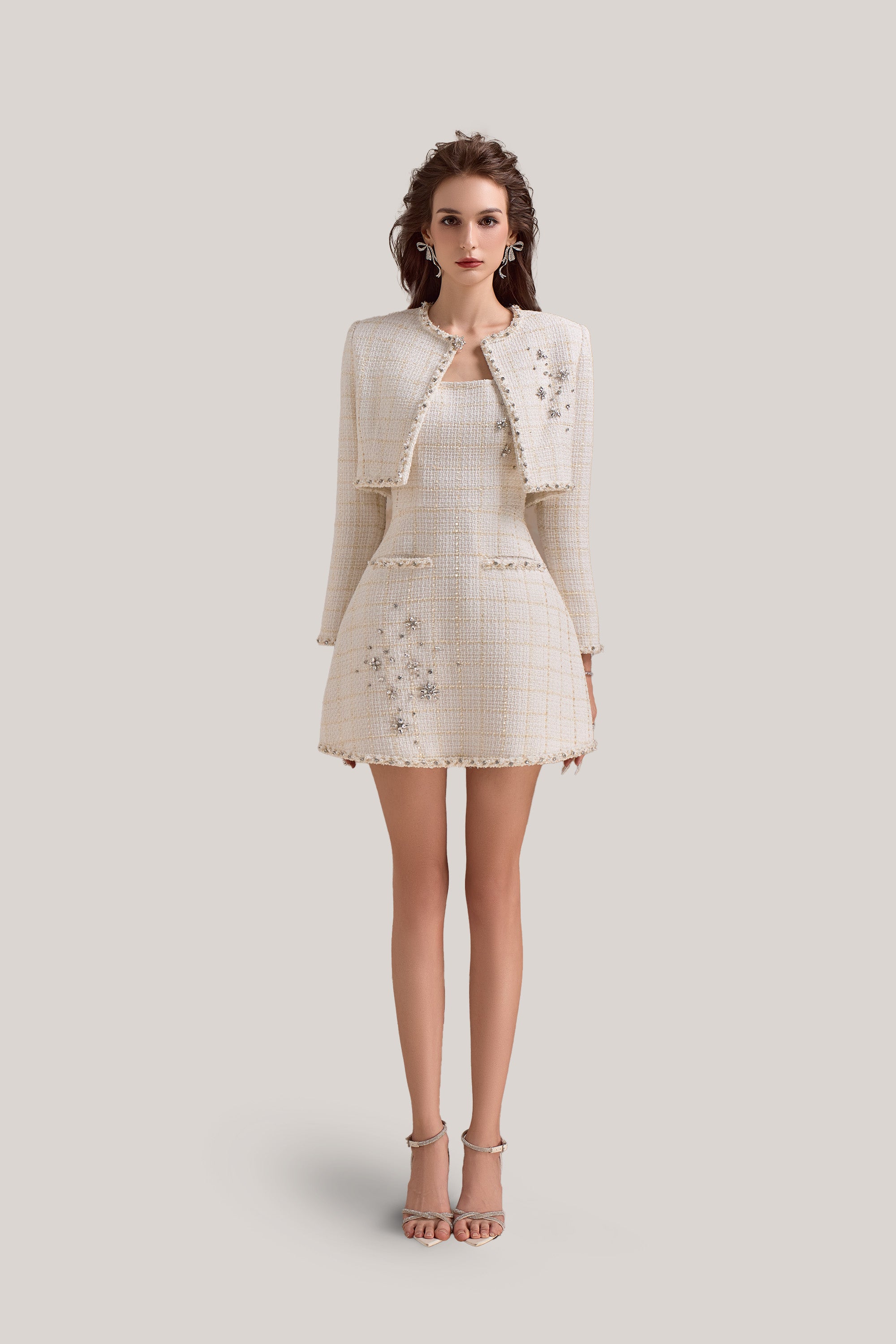 CALISTA • Cream Opaline With Mini Dress And Blazer