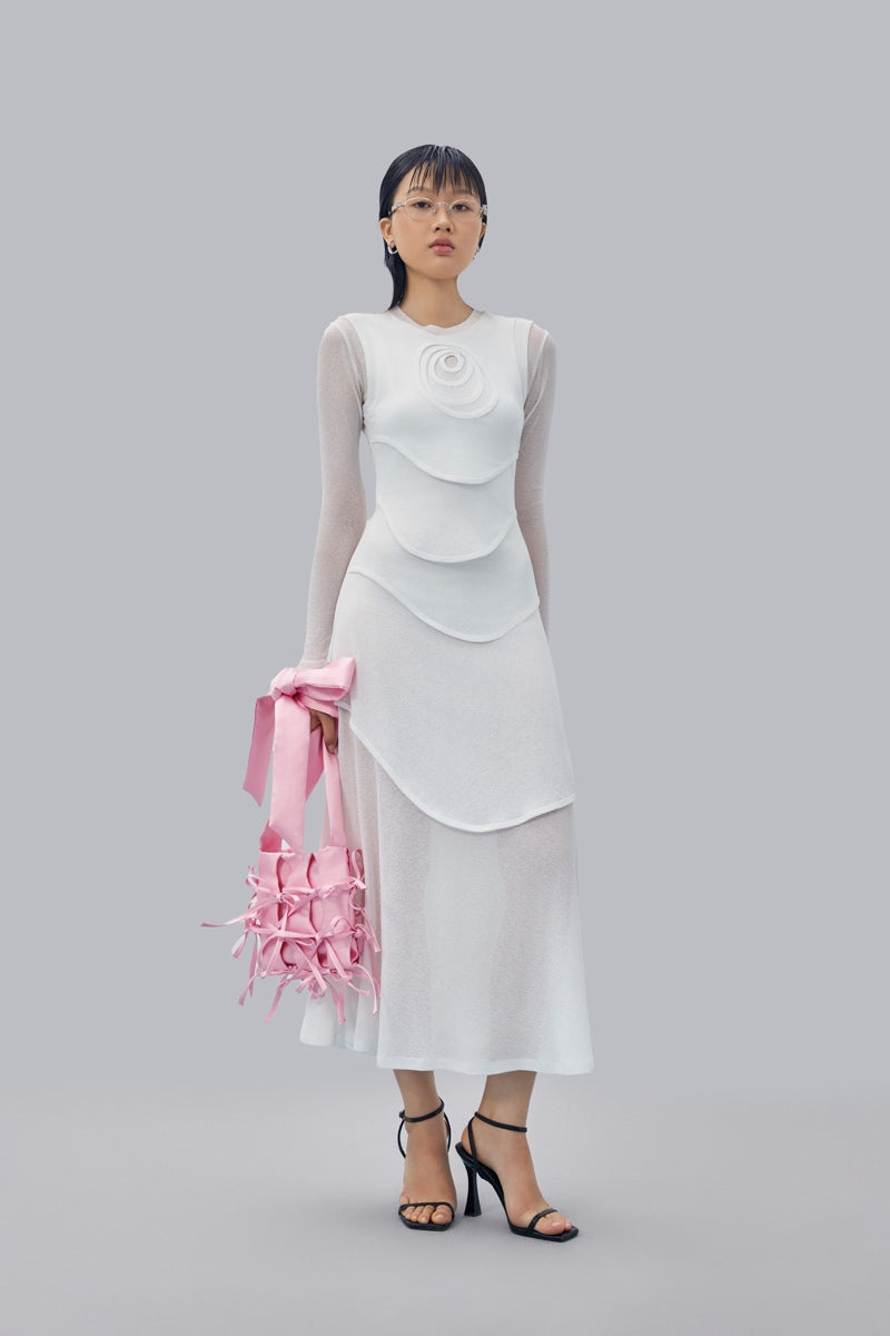 Shop White Multi-layer Hug Dress at The Viet Concept | Women's Dresses